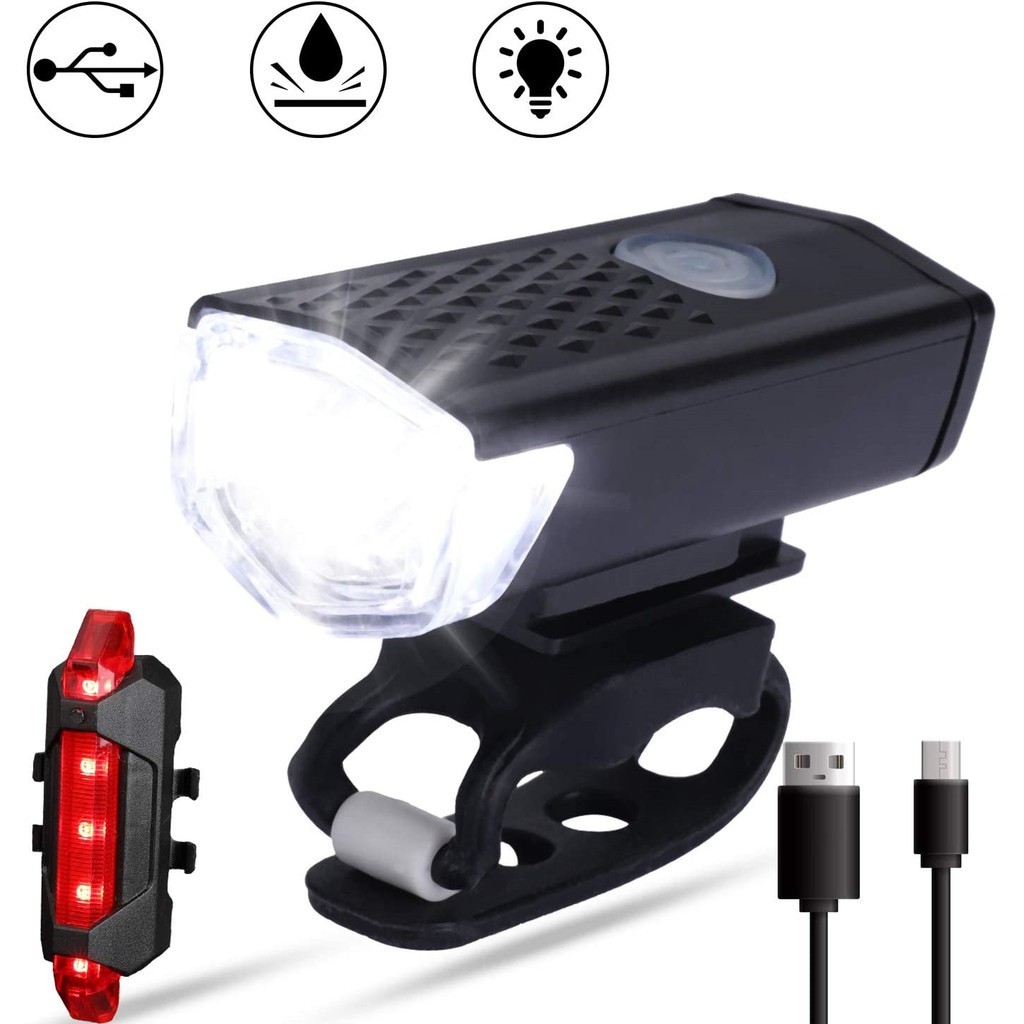 USB Rechargeable Bike Light Set, Powerful Bicycle Front Head | 蝦皮購物