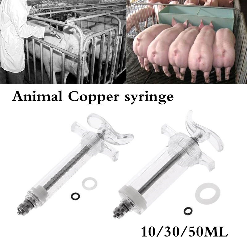 10/30/50ml Copper Head Veterinary Plastic Steel Syringe Vete | 蝦皮購物