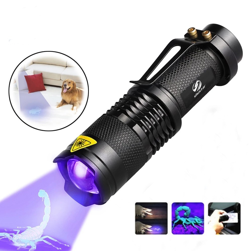 UV Ultra Violet LED Flashlight Blacklight Light 395/365nm Fl | 蝦皮購物