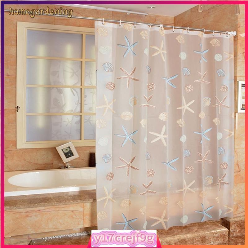 Modern Shower Curtain Partition Seaside Style Waterproof Mil | 蝦皮購物
