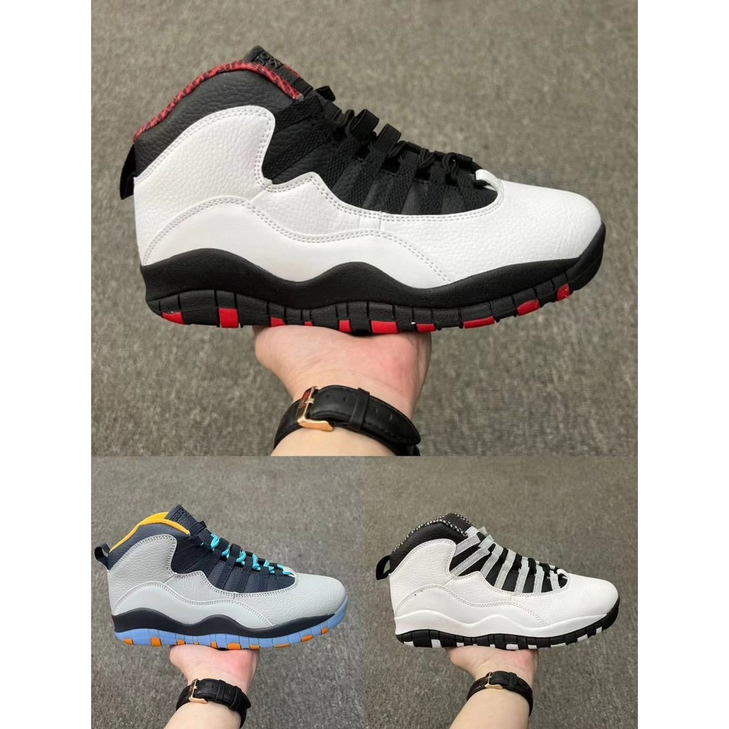 【LUCK-SHOE】AIR JORDAN10 男子AJ10代 高幫黑白酷灰 黑武士專業實戰 耐磨運動 籃球鞋 | 蝦皮購物
