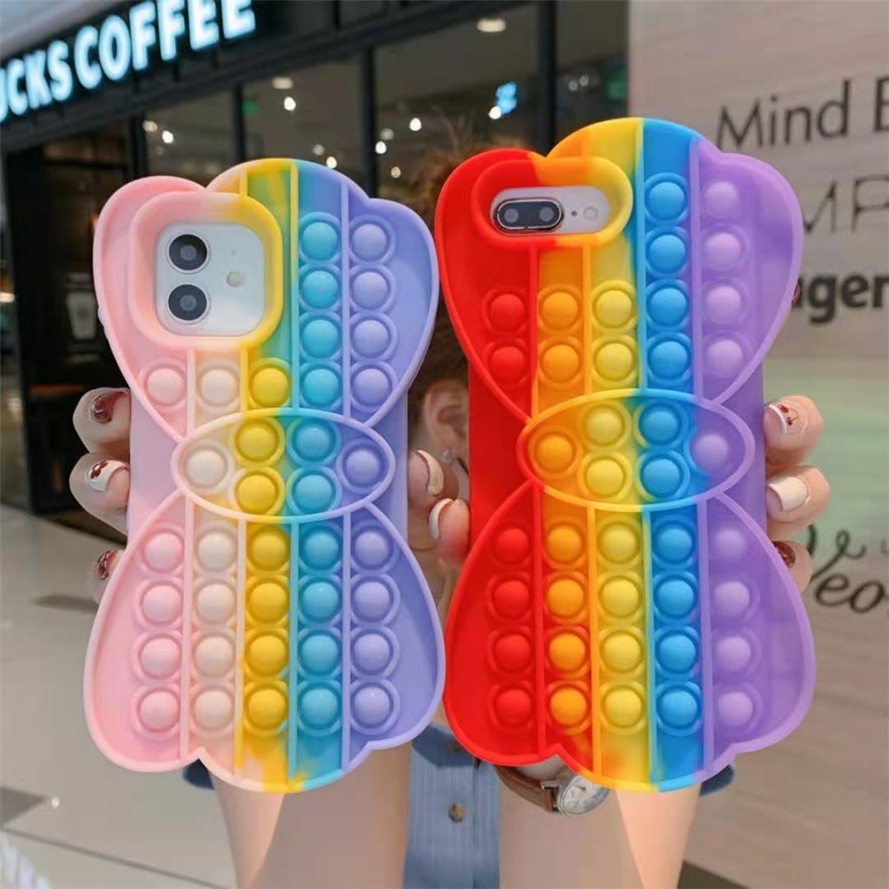 Pop It Fidget Silicone Phone Case Rainbow Color for IPhone 6 | 蝦皮購物
