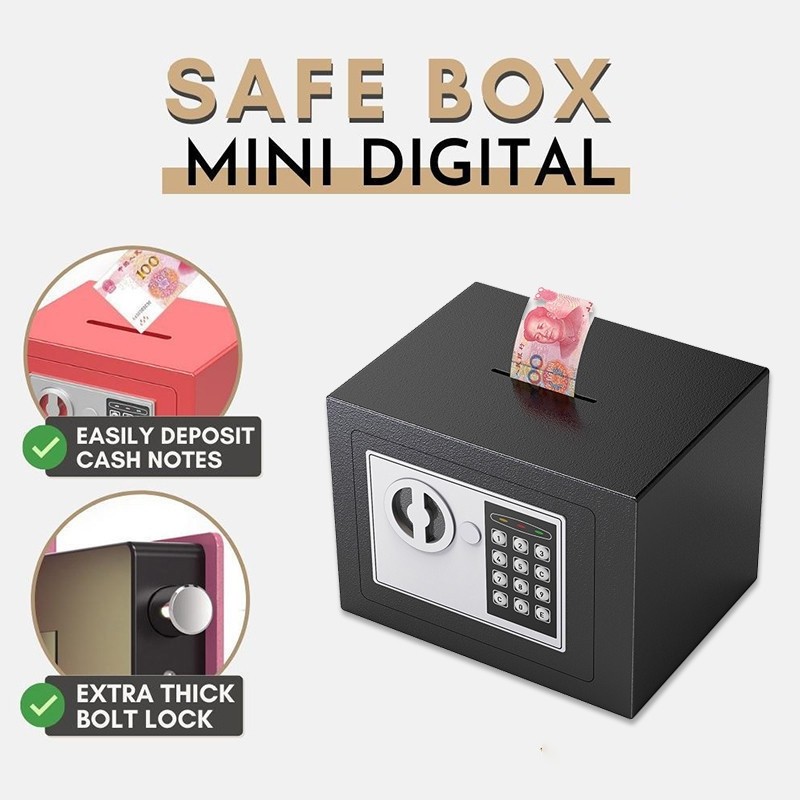 Mini Digital Safe Box Personal Safe Box (with Money Slot) In | 蝦皮購物