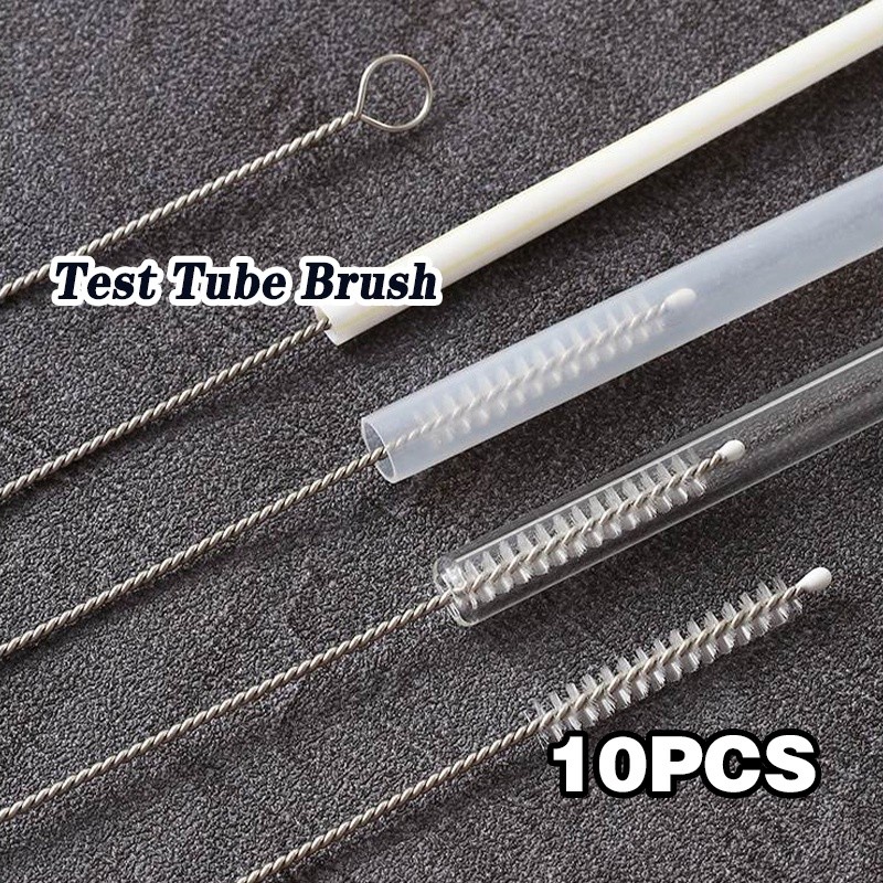 10Pcs Straws Cleaning Brushes Test Tube Washing Brush Nylon | 蝦皮購物