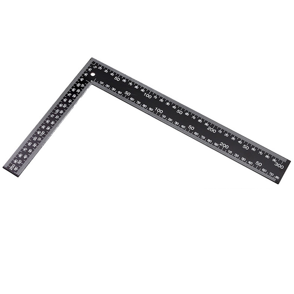 300mm Black Stainless Steel Square Double-sided Scale Ruler | 蝦皮購物