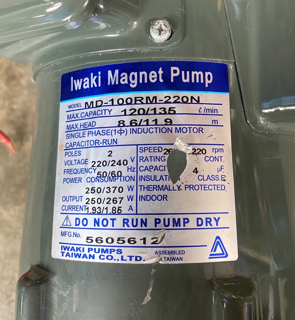 日本IWAKI MAGNET PUMP MD-100RM(單相220V)無軸封耐酸鹼幫浦-輸送藥水/酸洗製程/海水循環用 | 蝦皮購物