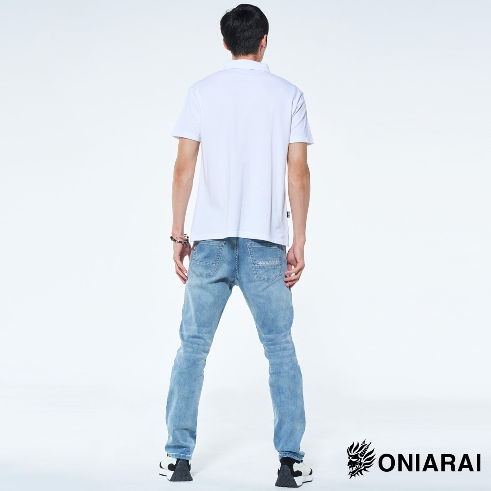 BLUE WAY 鬼洗 ONIARAI-男款 闇光厚版側鬼短袖POLO衫(白) | 蝦皮購物