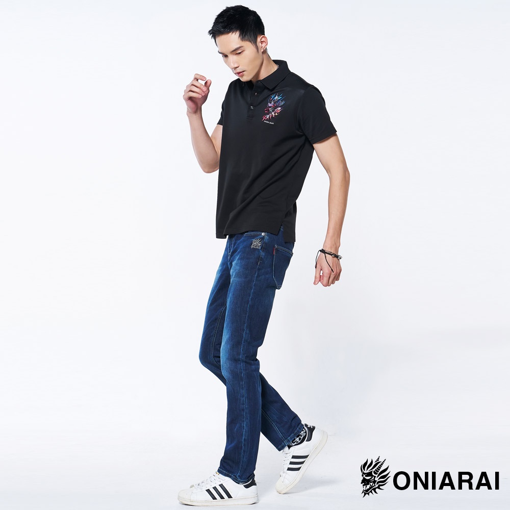 BLUE WAY 鬼洗 ONIARAI -男款 競技武者花牌鬼頭短袖POLO衫(黑) | 蝦皮購物
