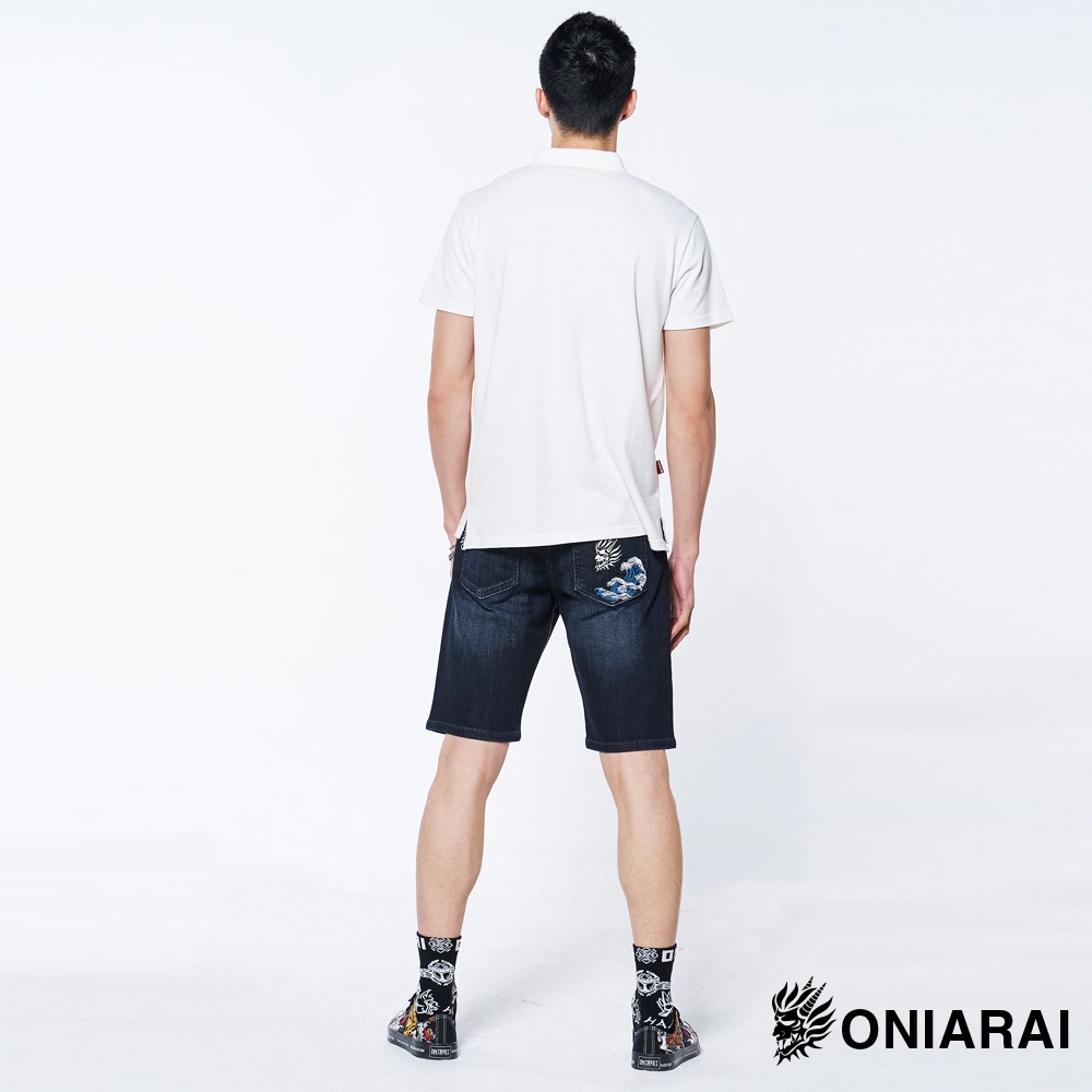 BLUE WAY 鬼洗 ONIARAI -男款 經典家徽鬼頭短袖POLO衫(白) | 蝦皮購物