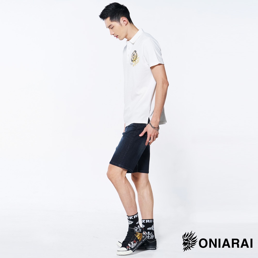 BLUE WAY 鬼洗 ONIARAI -男款 經典家徽鬼頭短袖POLO衫(白) | 蝦皮購物