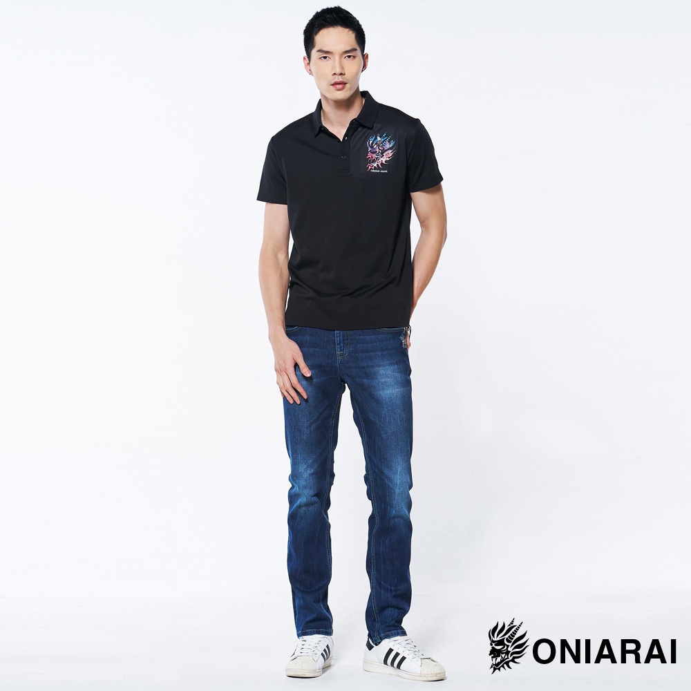 BLUE WAY 鬼洗 ONIARAI -男款 競技武者花牌鬼頭短袖POLO衫(黑) | 蝦皮購物