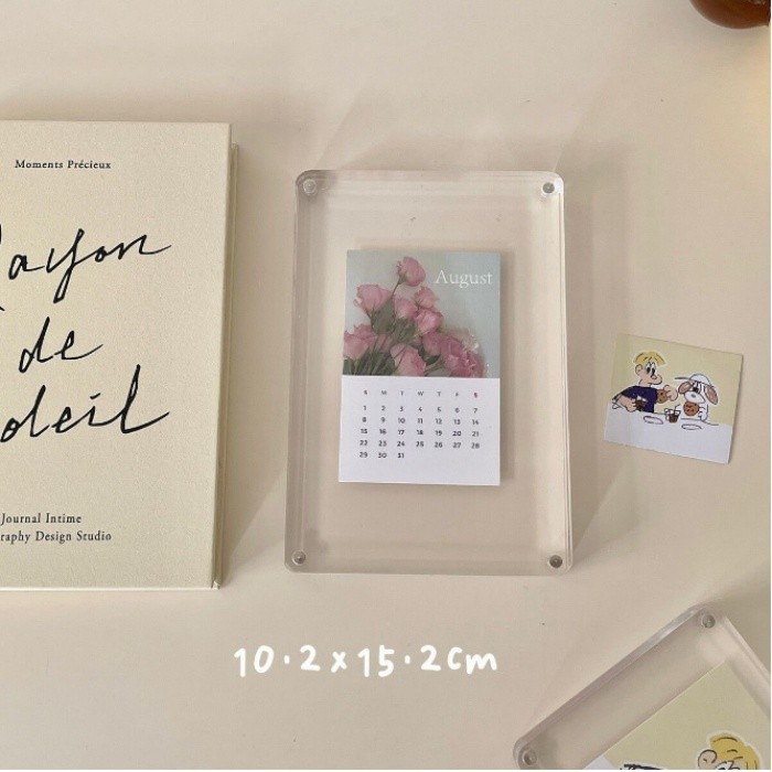 臺灣出貨24H ins圓角簡單透明亞剋力磁性相框錶3-7寸英寸照片寶麗來偶像卡桌麵顯示器 卡磚 小卡相框 壓剋力相框 | 蝦皮購物