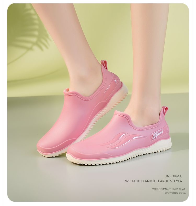 🔥雨鞋女 雨靴 防滑鞋 防水鞋 防雨鞋 時尚雨鞋網紅雨鞋女士 浅口雨鞋女款防滑耐磨厚底厨房工地洗车外穿加绒保暖低帮防水 | 蝦皮購物