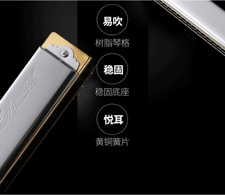 日本TOMBO通寶口琴6624S複音ABCDEFG調24孔成人專業演奏高級樂器 高級樂器 初學者口琴 民謠口琴24孔口琴 | 蝦皮購物