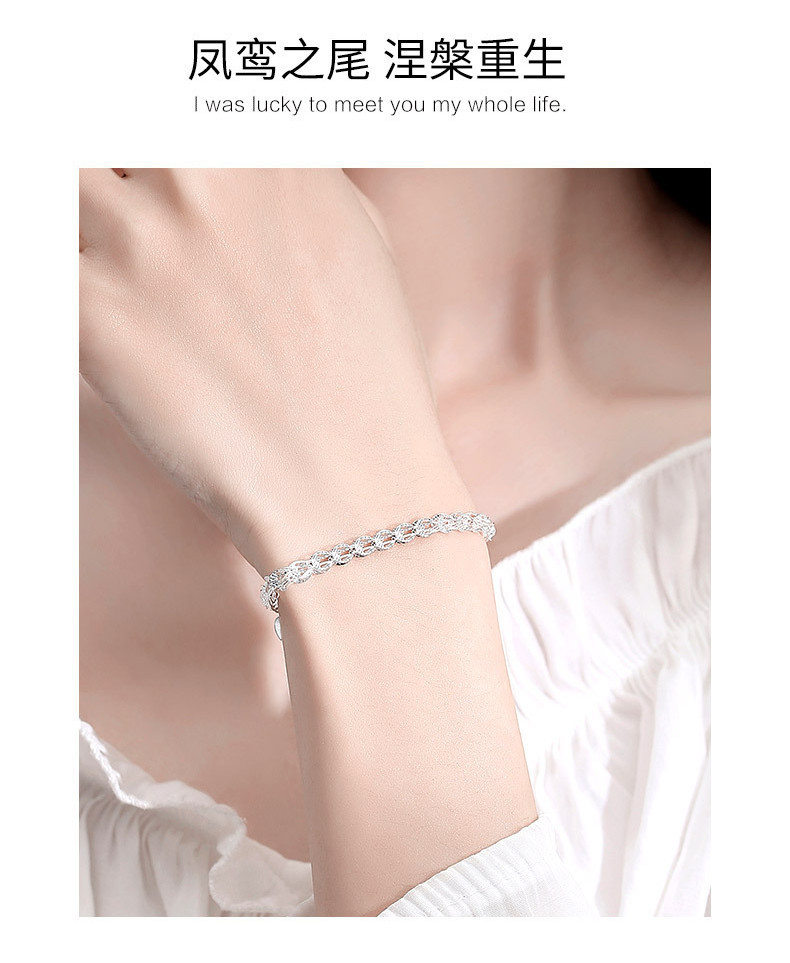 免運 銀戀S925銀鳳尾手鏈小衆設計波光粼粼韓版閨蜜鏈高級感滿天星手鏈 | 蝦皮購物
