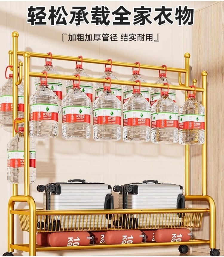 {保固~免稅}掛衣架落地臥室加厚加粗客廳可移動衣服架子落地式簡易雙桿衣帽架 VEBO | 蝦皮購物