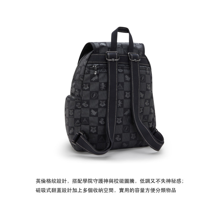 Kipling x Harry Potter『猴子包』英倫格紋掀蓋拉鍊後背包-CITY ZIP S | 蝦皮購物
