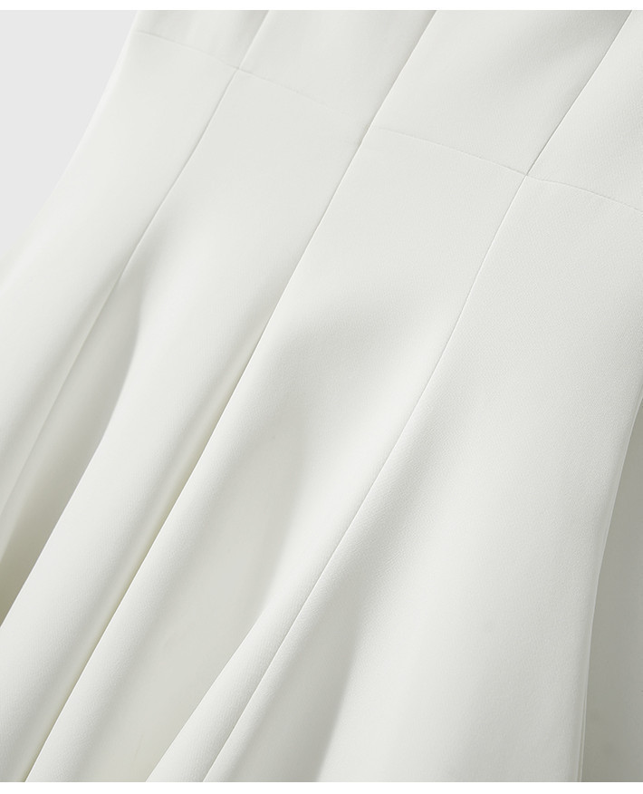 Miguo_笑涵「輕禮服」 訂製立裁圓領無袖修身白色月光長裙 2色 S-2XL 通勤OL洋裝 口袋款_2751 | 蝦皮購物