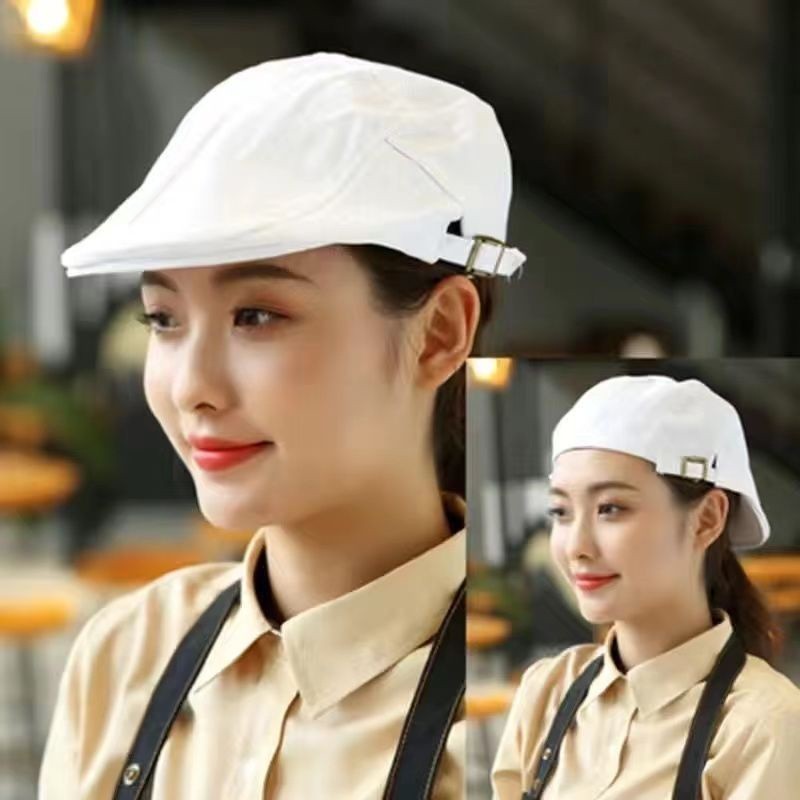 臺灣爆款 餐飲工作帽 奶茶服務員帽子 男廚房防油煙廚師帽 貝雷帽女定製時尚 餐飲食品帽 多色可選 工廠帽 透氣包頭帽 | 蝦皮購物