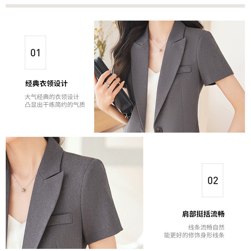 【Miguo小米果】職業裝 休閒短袖西裝外套女 英倫風通勤氣質西服套裝 大尺碼西裝套褲 S-5XL 3色任選 | 蝦皮購物