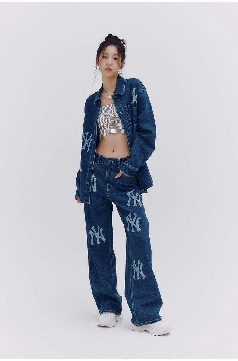 MLB 女版丹寧牛仔褲 紐約洋基隊 (3FDPB0334-50INS)【官方旗艦店】 | 蝦皮購物