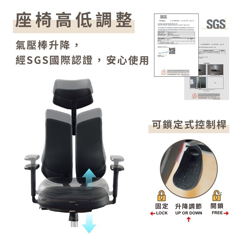 RICHOME CH1403 查里曼雙背辦公椅(電鍍五爪) 辦公椅 電腦椅 | 蝦皮購物