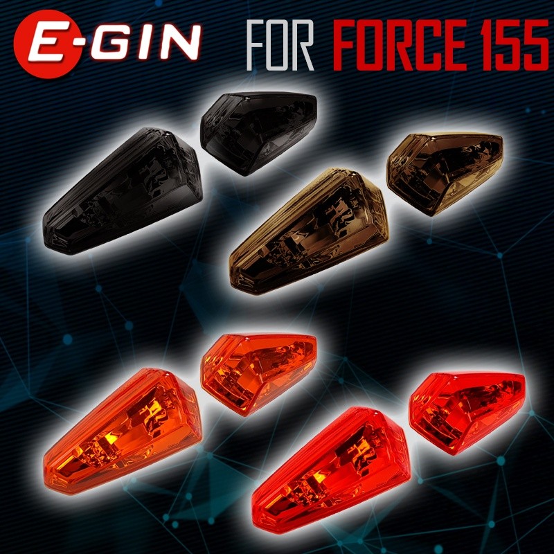【Q3機車精品】EGIN一菁 FORCE 前方向燈+後方向燈 燈殼 方向燈 燈罩 黑色 車殼 適用於 FORCE155 | 蝦皮購物