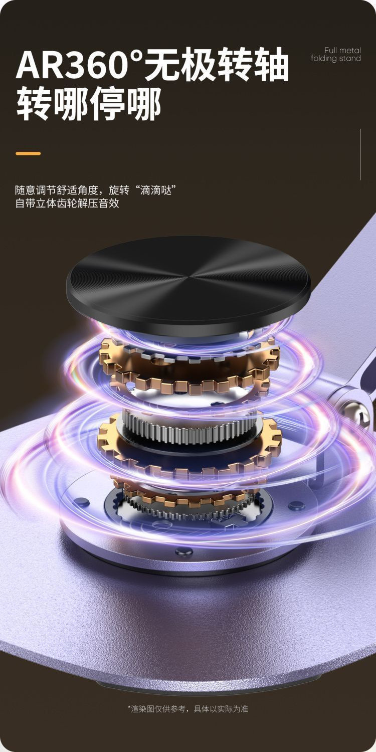 🔥臺灣出貨24H🔥全金屬360度旋轉手機支架桌麵高檔機械平闆通用折疊解壓支架直播hhfoof | 蝦皮購物