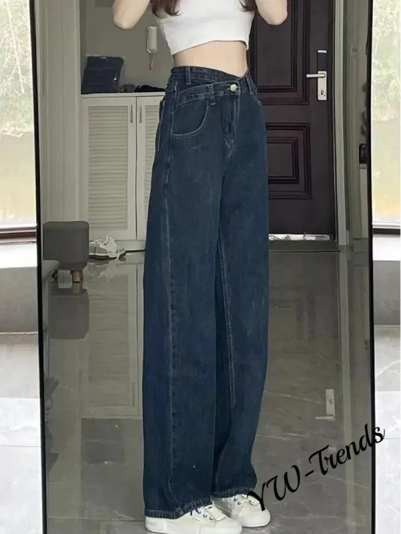 【YW】大碼胖mm牛仔褲 梨形身材 女生寬褲 修身顯瘦闊腿褲 遮腿粗遮胯牛仔褲 休閒高腰直筒牛仔褲女 S-4XL | 蝦皮購物