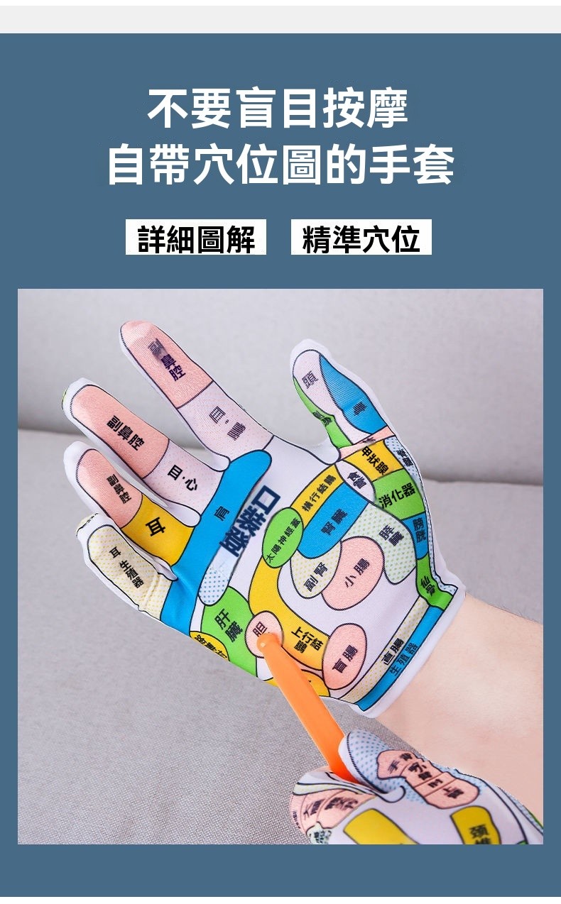 🔥臺灣出貨24H🔥穴位手套手療按摩工具手部反射區圖男女通用人體穴位模型敎學工具hhfoof | 蝦皮購物