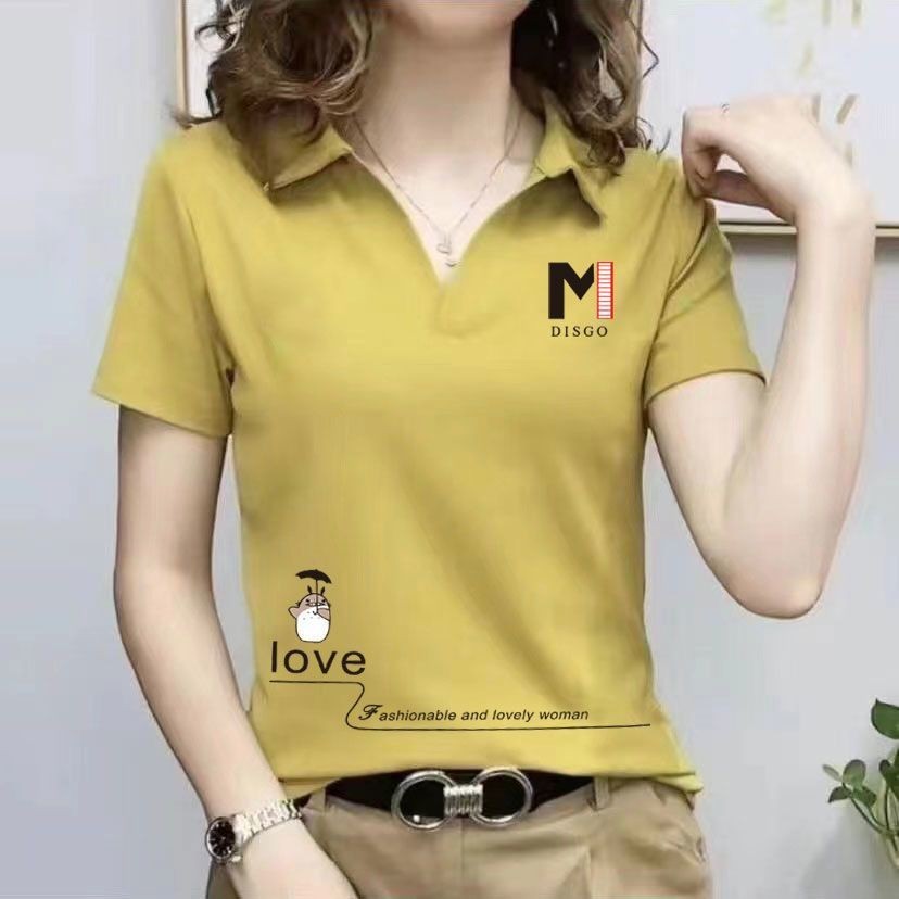 100%品质POLO衫大码女装上衣洋气时尚百搭翻领体恤印花短袖insT恤大尺碼 翻領短袖上衣女 | 蝦皮購物