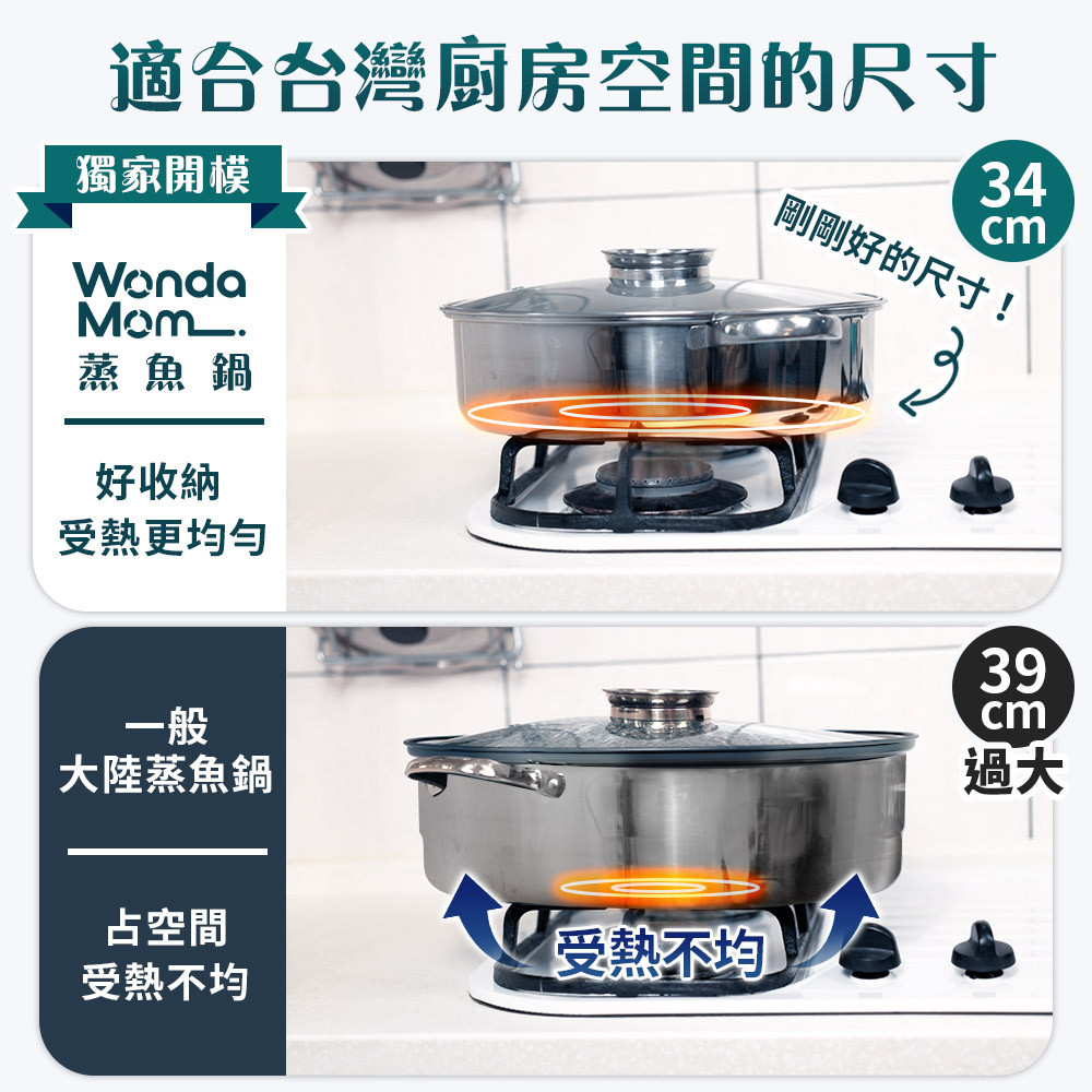 WondaMom 304不鏽鋼蒸魚鍋具組 附蒸盤蒸架 防燙夾4件組 蒸鍋 蒸籠 湯鍋 料理鍋 萬用鍋 JOJOGO | 蝦皮購物