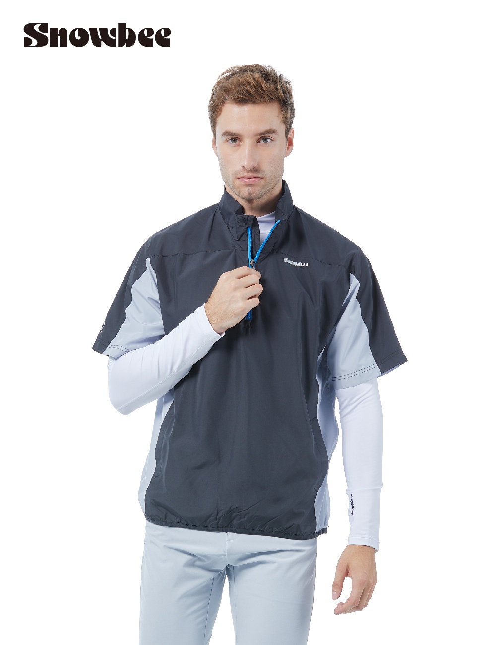 Snowbee golf 高爾夫專業防風半開襟上衣 (男短袖風衣 輕量 防風雨 防潑水 抗UV 釣魚 運動 戶外 休閒) | 蝦皮購物