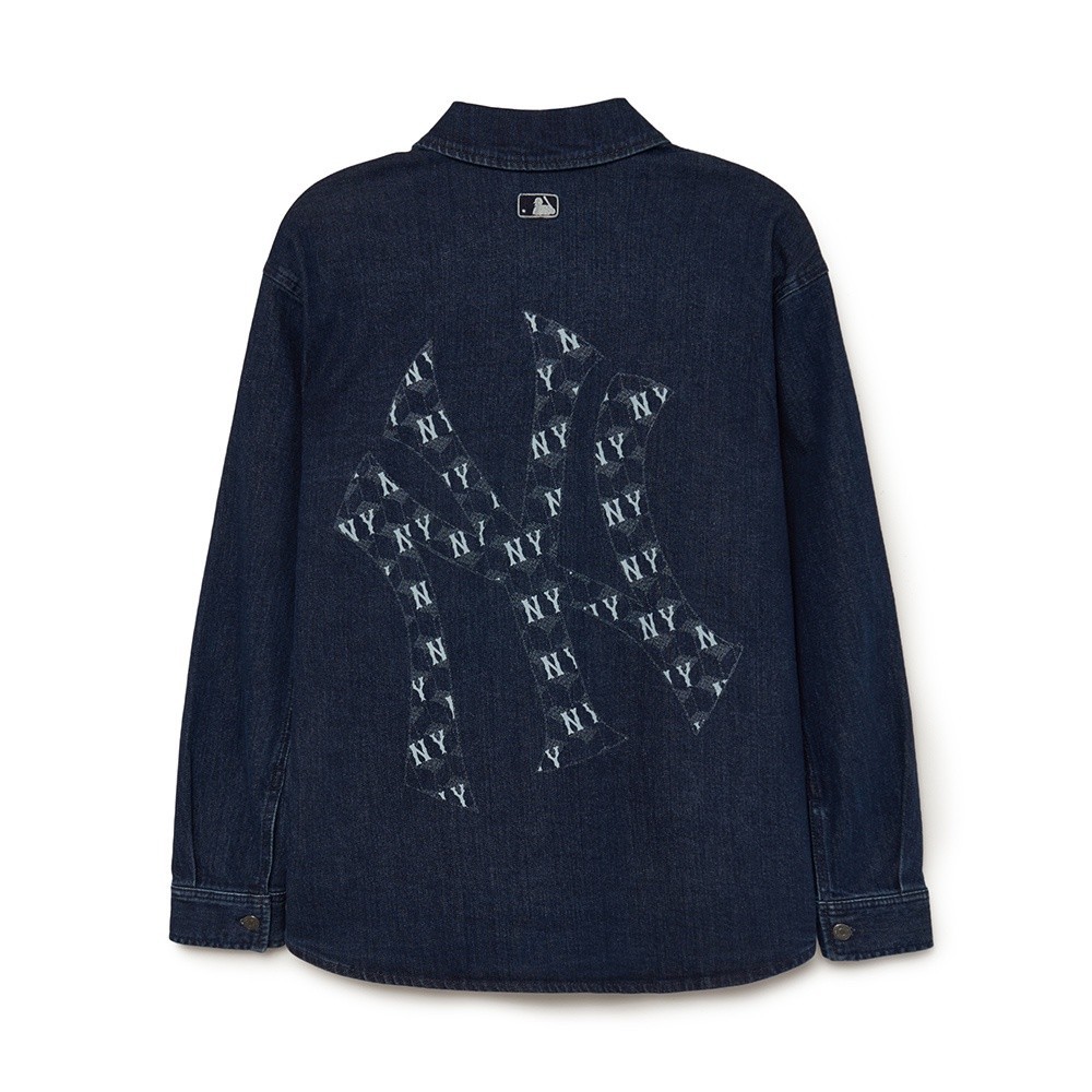 MLB 牛仔丹寧襯衫 CUBE MONOGRAM系列 紐約洋基隊 (3ADRM0434-50NYD)【官方旗艦店】 | 蝦皮購物
