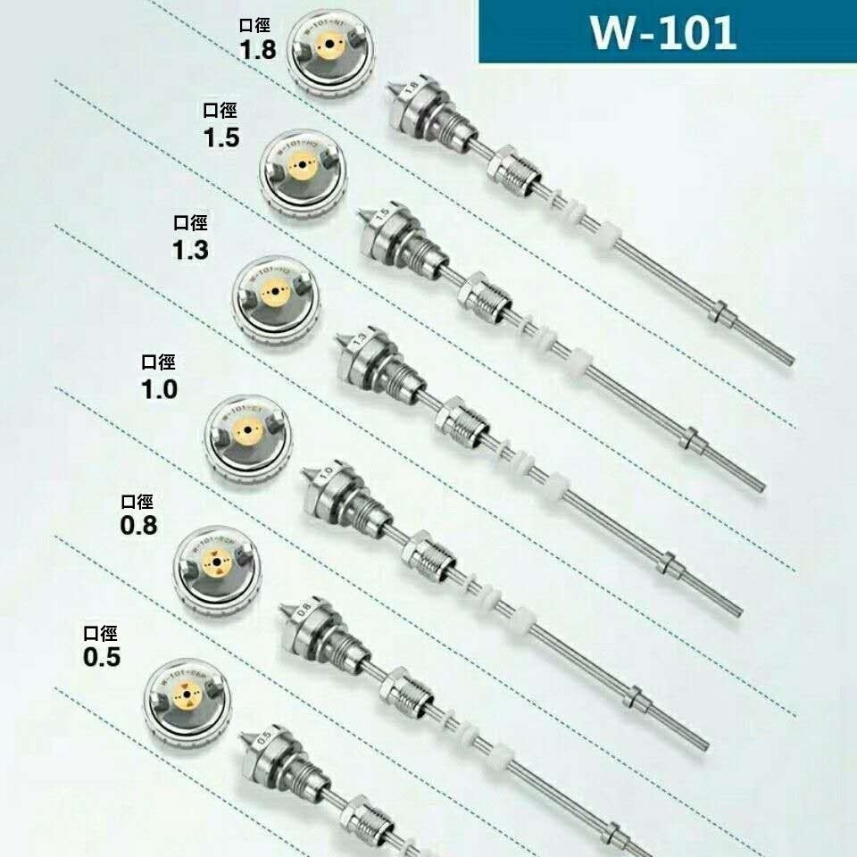 新品免運#w101噴槍槍針噴嘴W-77霧化冒W71三件套通用配件精品噴槍油漆麵漆 | 蝦皮購物