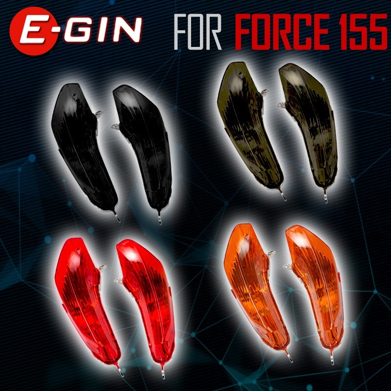 【Q3機車精品】EGIN一菁 FORCE 前方向燈+後方向燈 燈殼 方向燈燈殼 燈罩 適用於 FORCE 155 暗灰 | 蝦皮購物
