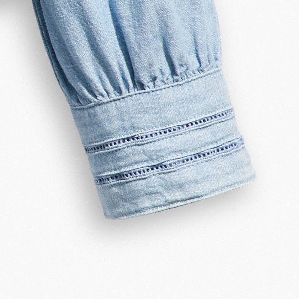 Levis 半開襟圓領襯衫 / 寬鬆抓皺設計 女款 熱賣單品 A7617-0001 | 蝦皮購物