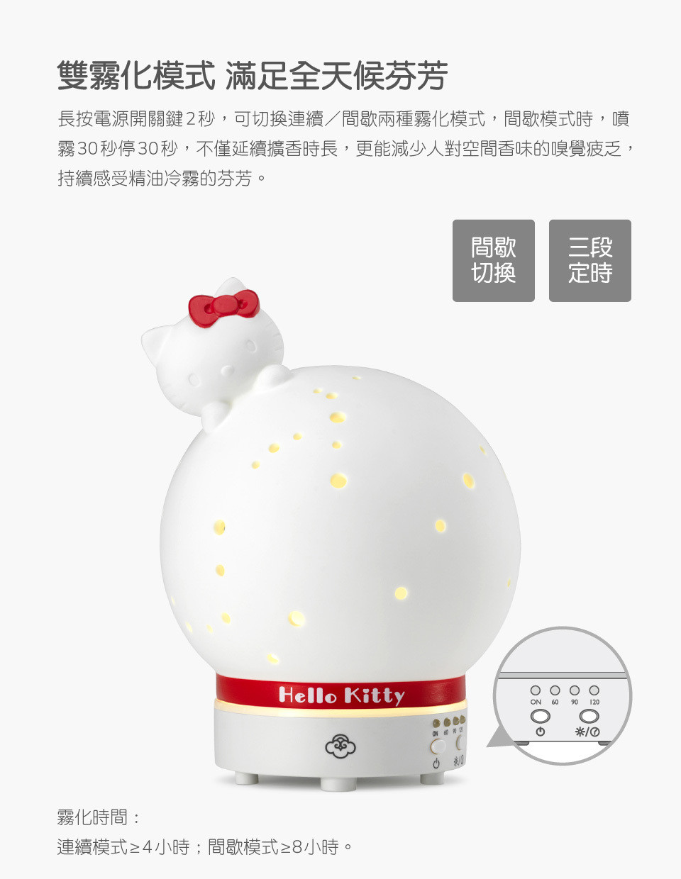 【SERENE HOUSE】星球上的 Hello Kitty 香氛霧化機｜七彩情境燈 × USB供電｜全球首款陶瓷造型機 | 蝦皮購物