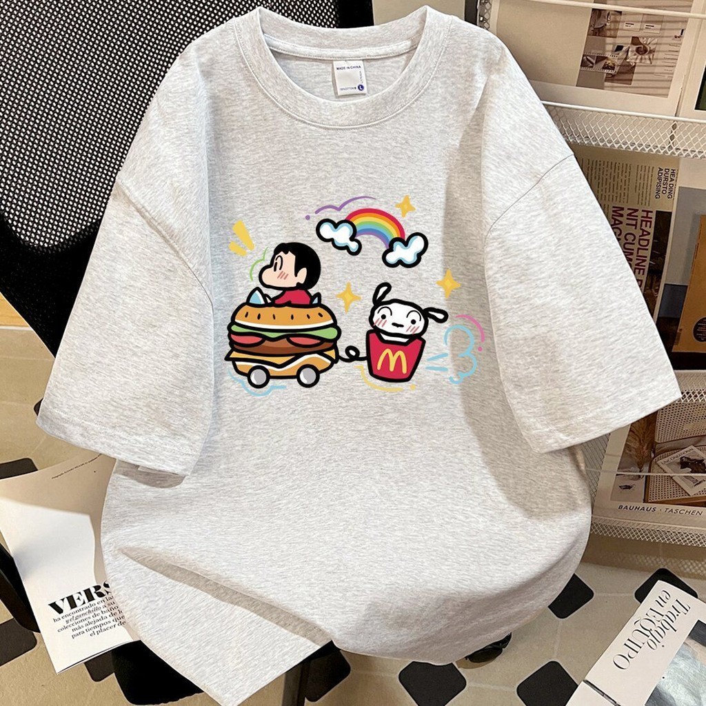 🔥24h限時促銷📣AIMISS美式短袖蠟筆小新情侶T恤休閒百搭學生潮牌男女上衣ins重磅【女生秘密】 UTC0 | 蝦皮購物