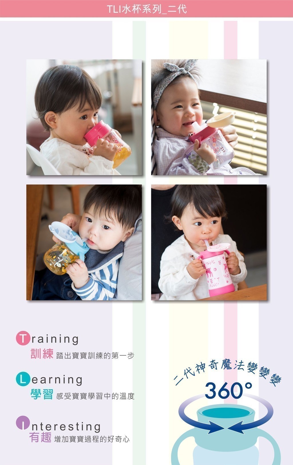 【Richell 利其爾】TLI二代 花間鹿/萌答答 兒童學習水杯 三階段不鏽鋼水杯優惠禮盒組 （鴨嘴5M~/吸管7M） | 蝦皮購物