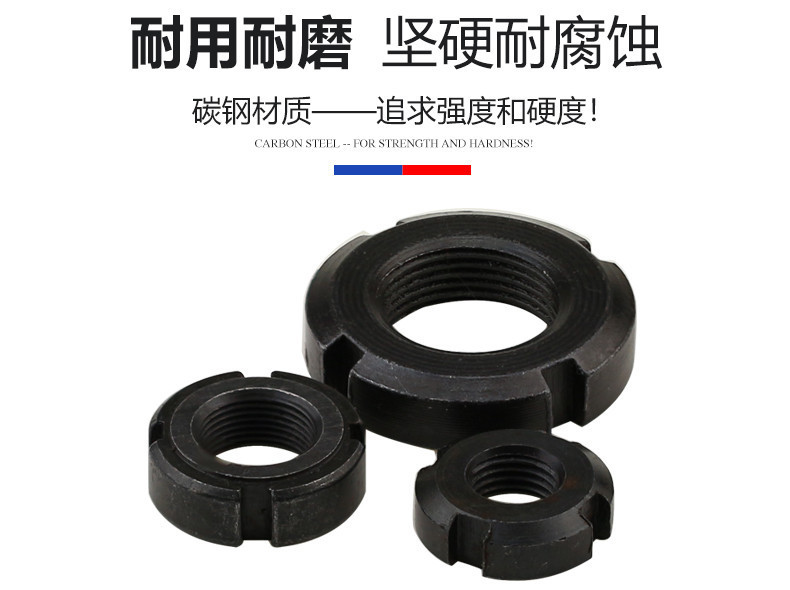 GB812 碳鋼 圓螺母 開槽 止退 螺帽 四槽 螺絲帽 M10/12/14/16/18/20-M100 | 蝦皮購物