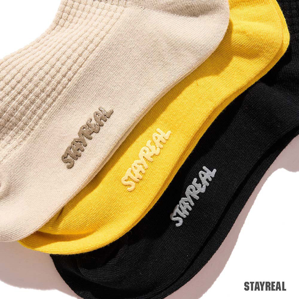 STAYREAL SMILE笑臉華夫格織紋襪組 | 蝦皮購物
