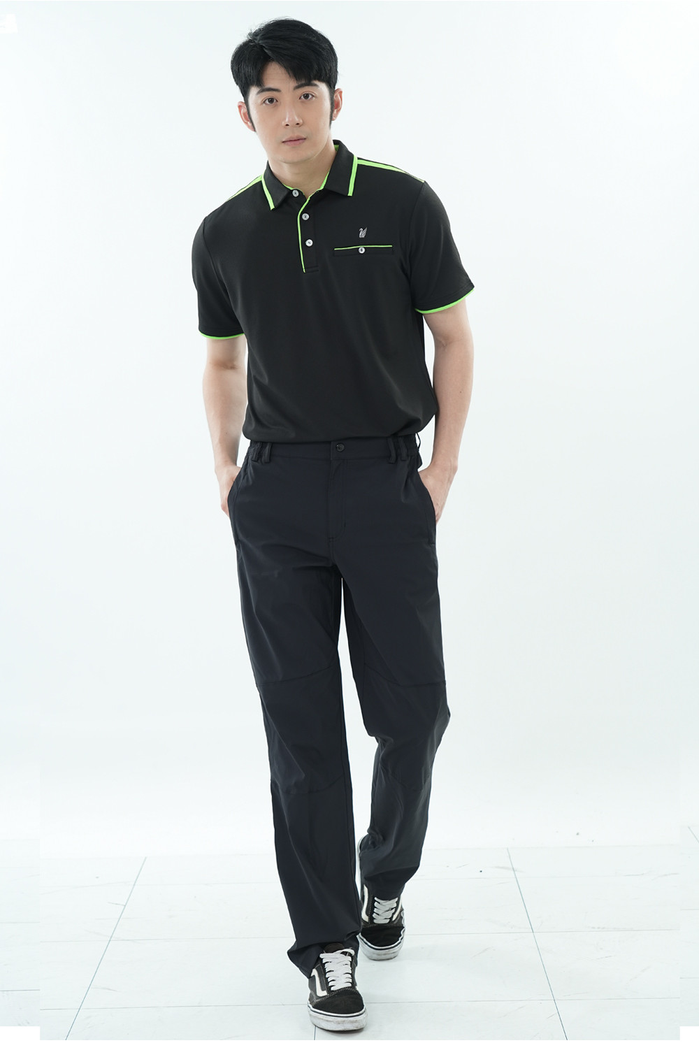 【遊遍天下】 男款顯瘦彈性速乾吸排機能長褲西裝褲(GP1035 黑色 M-5L大尺碼 ) | 蝦皮購物