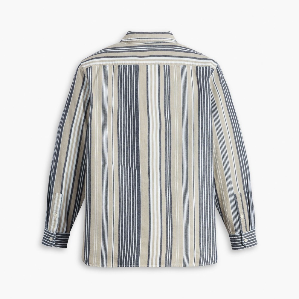 Levis 工裝牛仔襯衫 / 精工條紋拼接工藝 / 三色拼接 男款 19573-0204 熱賣單品 | 蝦皮購物