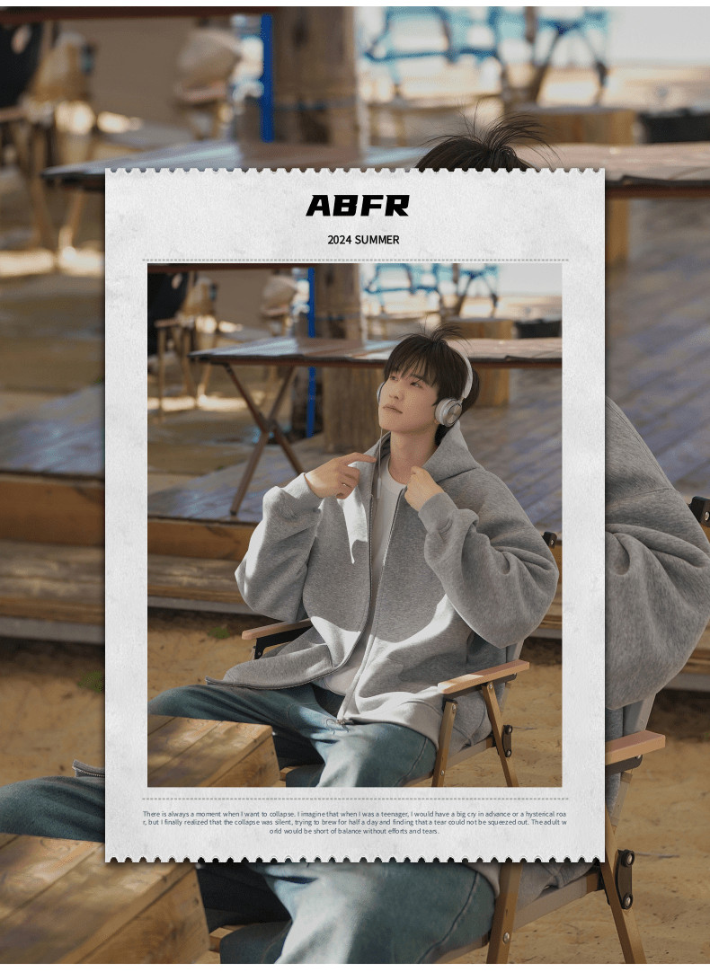 【ABFR】日系外套男 連帽外套 重磅外套 oversize 秋天外套 休閒外套 寬鬆外套 棉質外套 灰色外套 日式外套 | 蝦皮購物