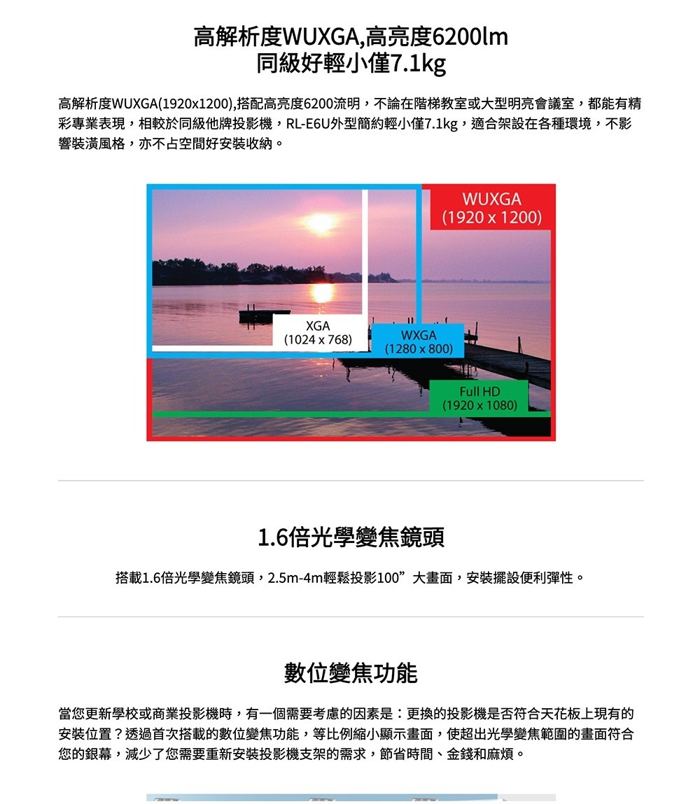 【ROLY 樂麗】RL-E6U 6200流明 WUXGA 教學展覽實用雷射投影機 | 蝦皮購物