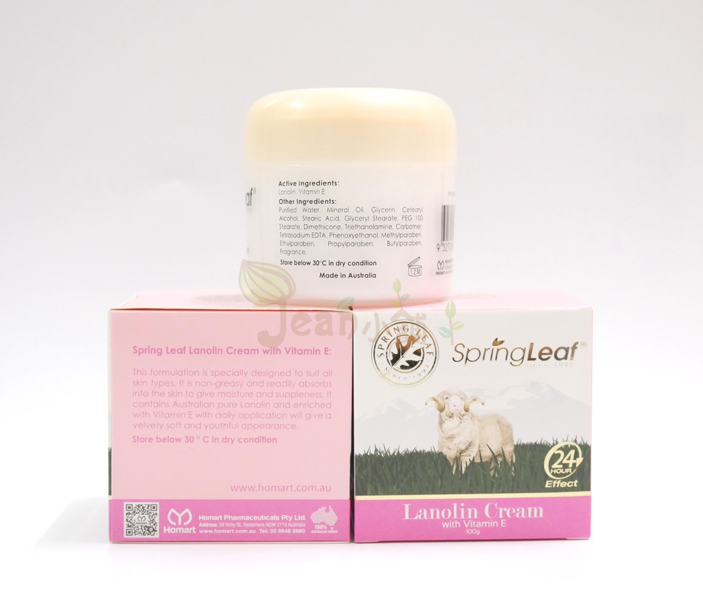 Jean小舖 澳洲 綠芙綿羊霜 100g 維他命E、胎盤素 任選 Spring Leaf 綿羊油 Lanolin 羊毛脂 | 蝦皮購物