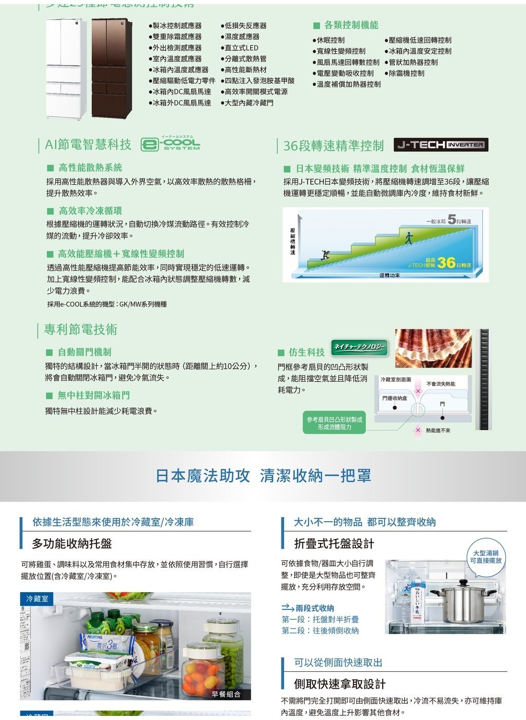 SHARP 夏普 504公升自動除菌離子六門冰箱 典雅白 SJ-GK51AT-W | 蝦皮購物