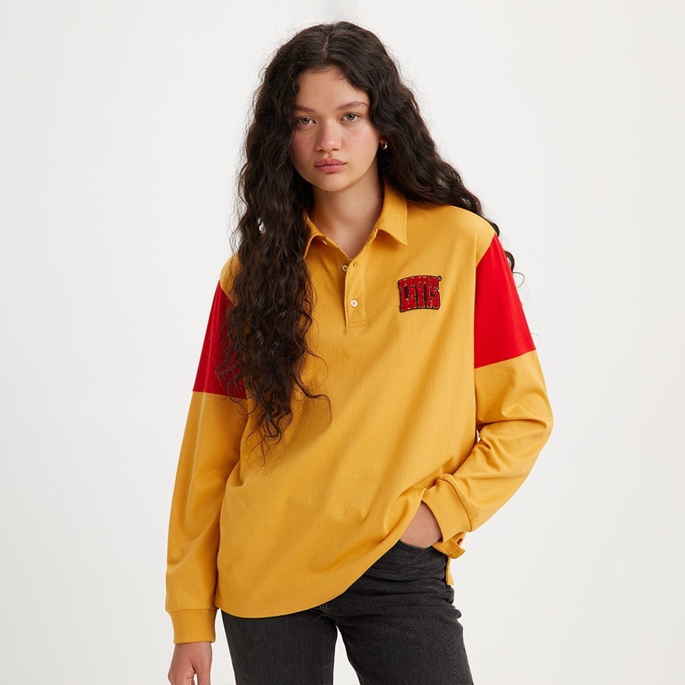 Levis 美式學院風寬鬆版長袖Polo衫 A5057-0000 | 蝦皮購物