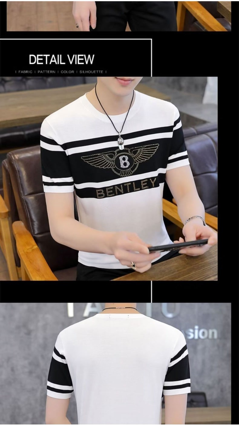 2024新款夏季短袖男t恤休閑圓領針織打底衫上衣半袖體恤薄款 | 蝦皮購物